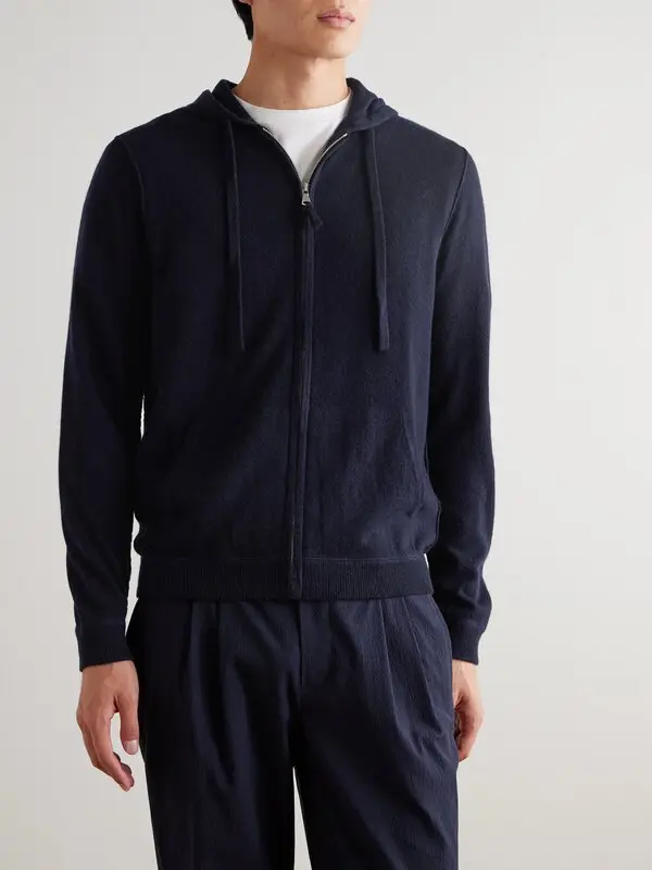 ALLUDE Virgin Wool And Cashmere-blend Zip-up Hoodie