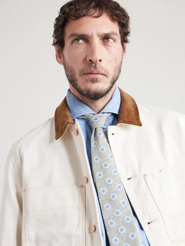 FAVOURBROOK Selworthy 8cm Cotton And Silk-blend Jacquard Tie - Gray