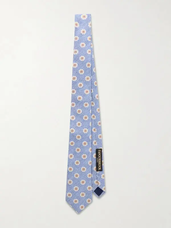 FAVOURBROOK Selworthy Cotton And Silk-blend Tie - Blue