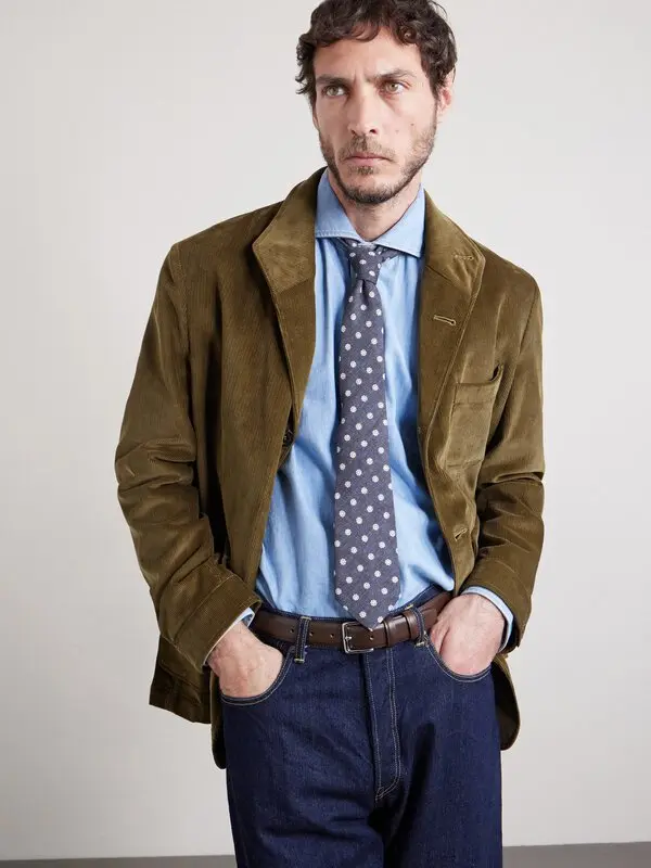 FAVOURBROOK Monmouth Floral-print Cotton And Wool-blend Tie - Blue