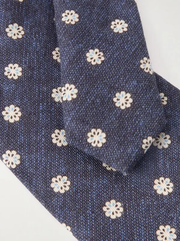 FAVOURBROOK Monmouth Floral-print Cotton And Wool-blend Tie - Blue