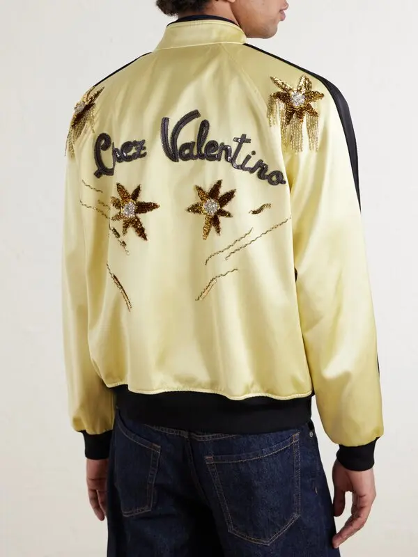 Valentino Garavani Embellished Satin Bomber Jacket