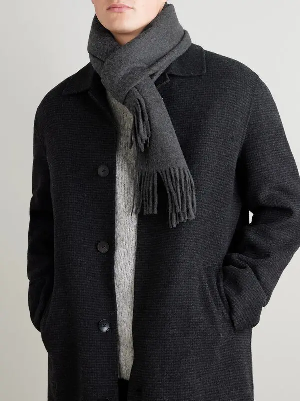 Mr P. Logo-appliquéd Fringed Cashmere Scarf