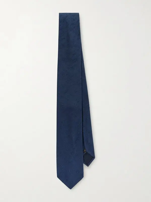 Rubinacci 9cm Shantung Silk Neck Tie - Blue
