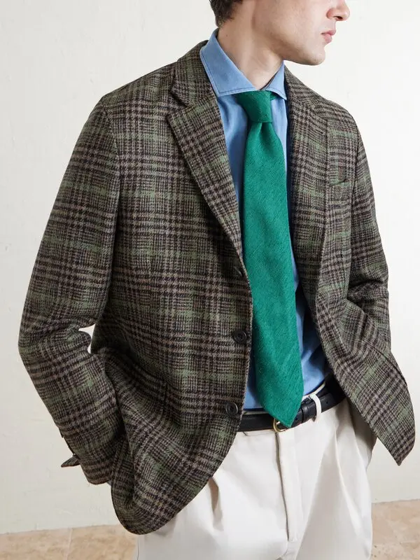 Rubinacci 9cm Silk Neck Tie - Green