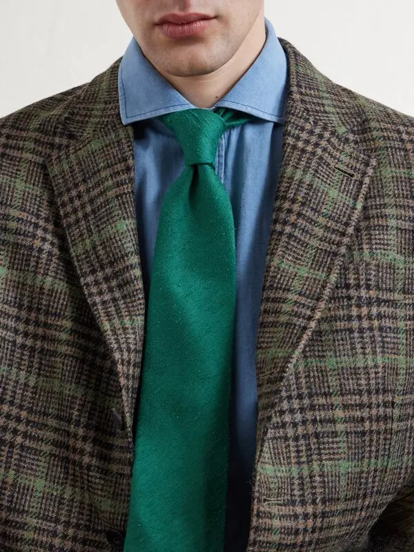 Rubinacci 9cm Silk Neck Tie - Green