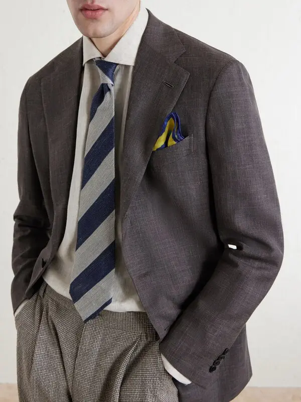 Rubinacci Printed Silk-twill Pocket Square