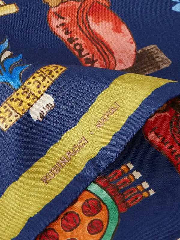 Rubinacci Printed Silk-twill Pocket Square