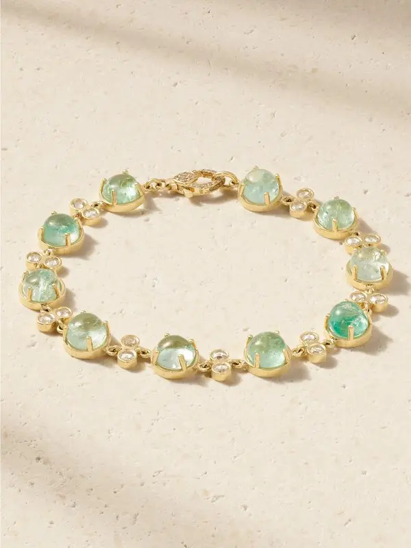 Ileana Makri 18-karat Emerald And Diamond Bracelet - Gold