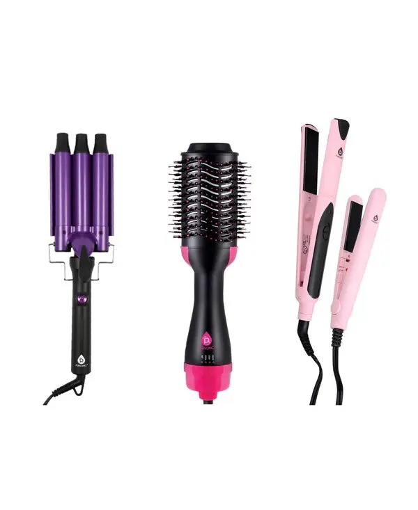 PURSONIC Professional Hair Styling Trio: Triple Barrel Curler - No Color