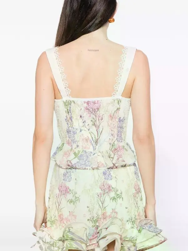 Charo Ruiz Ibiza Floral Print Ruffled Top - Neutrals