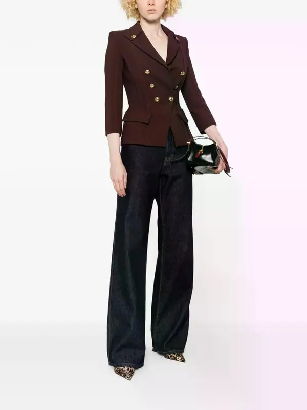 Elisabetta Franchi Double-breasted Blazer - Brown