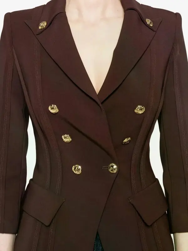 Elisabetta Franchi Double-breasted Blazer - Brown
