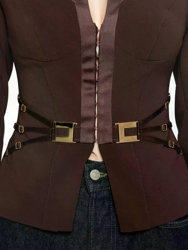 Elisabetta Franchi Fitted Jacket With Buckle Detail