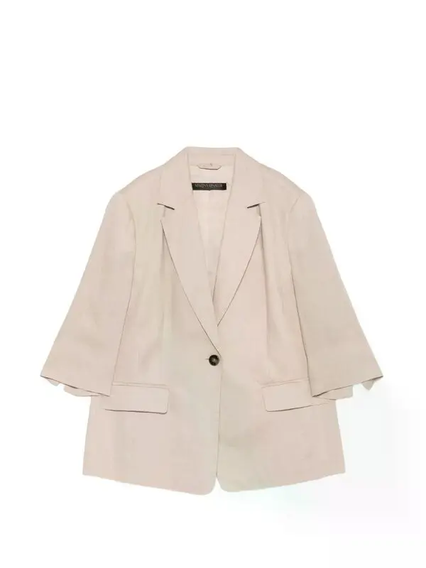 Marina Rinaldi Buttoned Linen Blazer