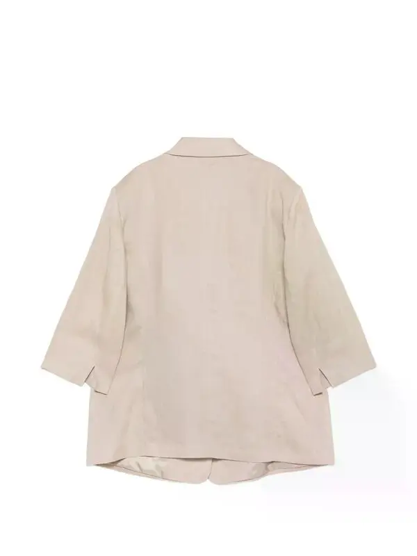 Marina Rinaldi Buttoned Linen Blazer