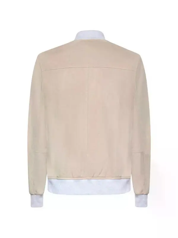 Eleventy Buttoned Leather Jacket - Neutrals