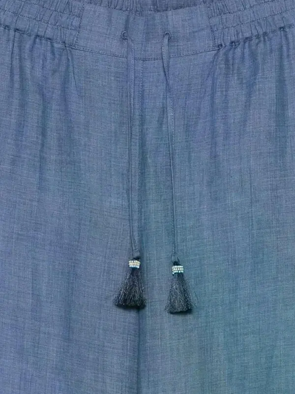 Marina Rinaldi Tassel Drawstring Wide Leg Trousers