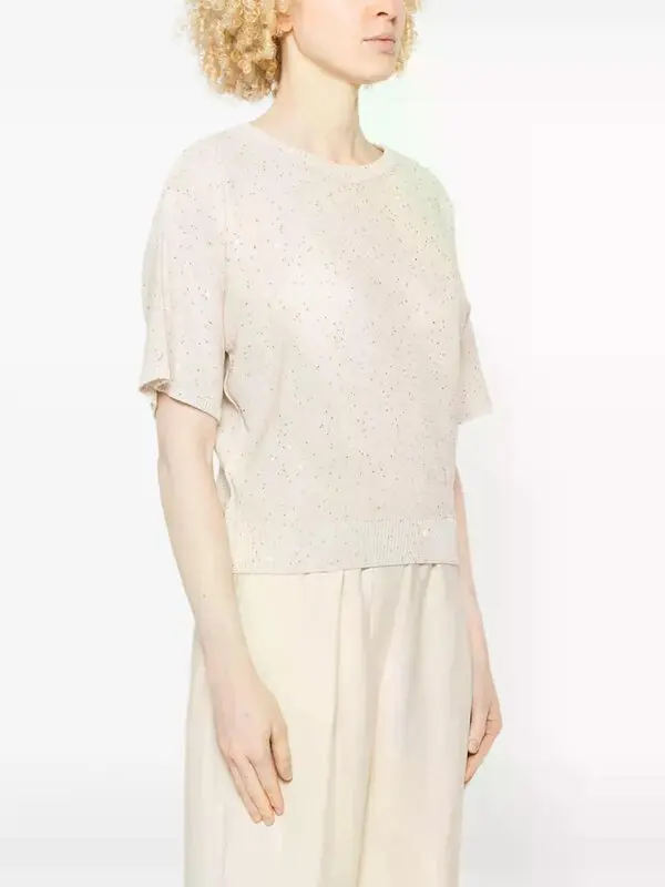 Antonelli Firenze Zagara Sequin-embellished Top - Neutrals