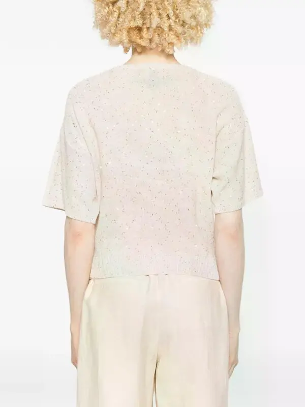 Antonelli Firenze Zagara Sequin-embellished Top - Neutrals