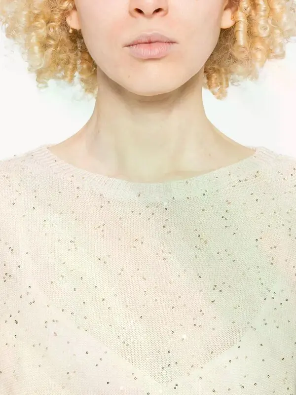Antonelli Firenze Zagara Sequin-embellished Top - Neutrals