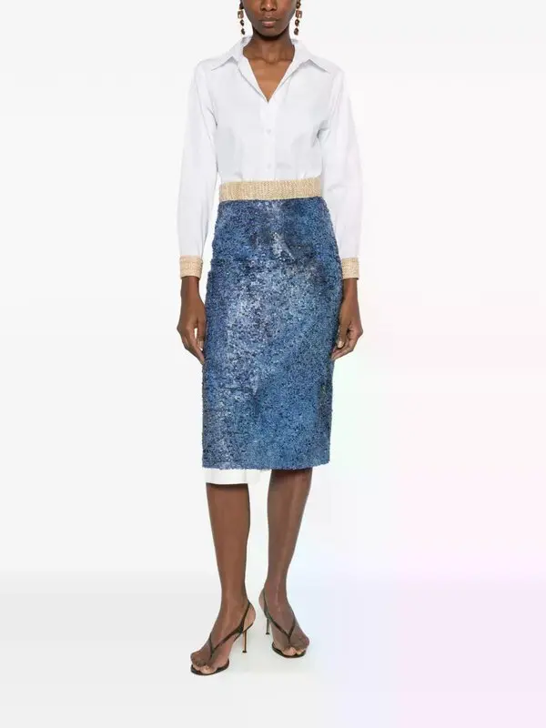 ROSANNA OCAMPO Raffia-cuff Shirt