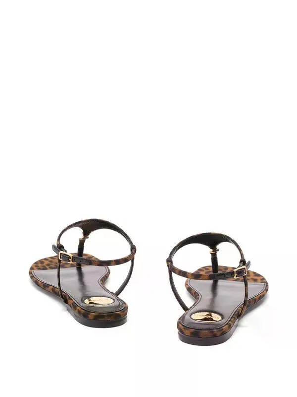 Saint Laurent Cassandra Logo Sandals - Brown