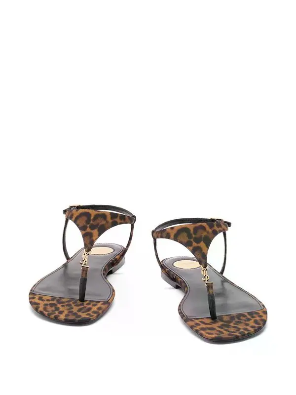 Saint Laurent Cassandra Logo Sandals - Brown