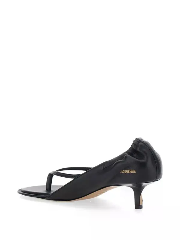 Jacquemus Gathered Leather Thong Sandals