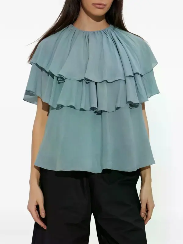 BY MALENE BIRGER Nina Ruffled Blouse - Blue