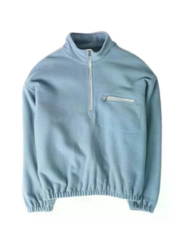 RIER Zip-up Polo Top - Blue