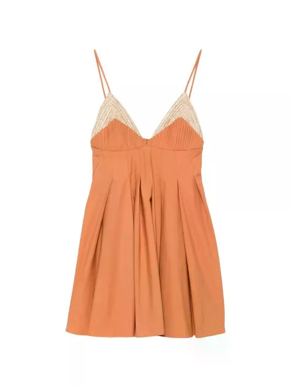 ROSANNA OCAMPO V-neck Mini Dress - Orange