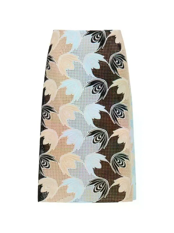 Marni Floral Embroidered Midi Skirt