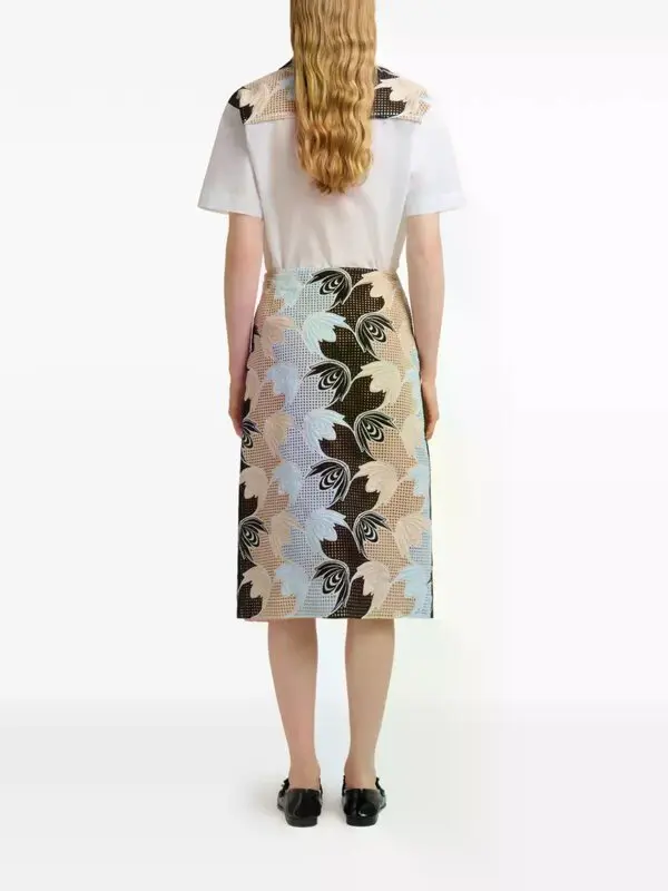 Marni Floral Embroidered Midi Skirt