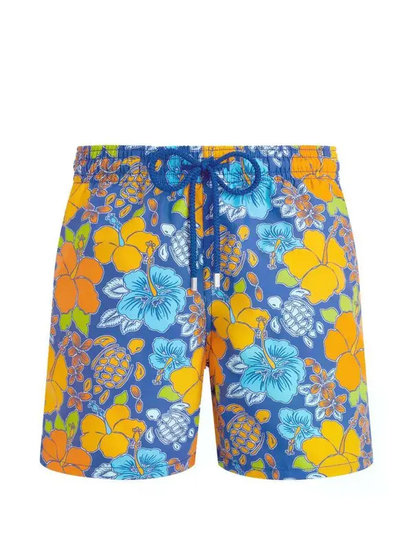 Vilebrequin Floral-print Swim Shorts - Blue