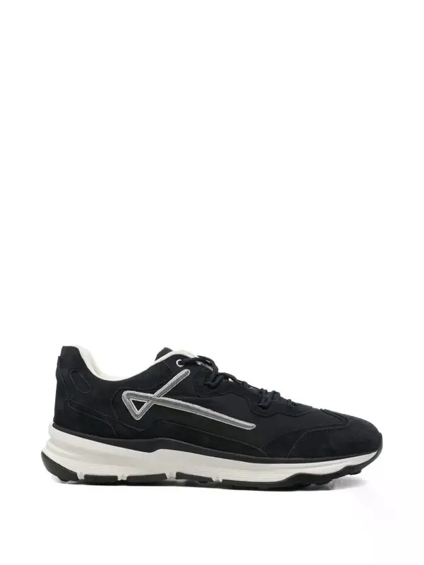 Herno Logo-appliqué Leather Sneakers - Blue