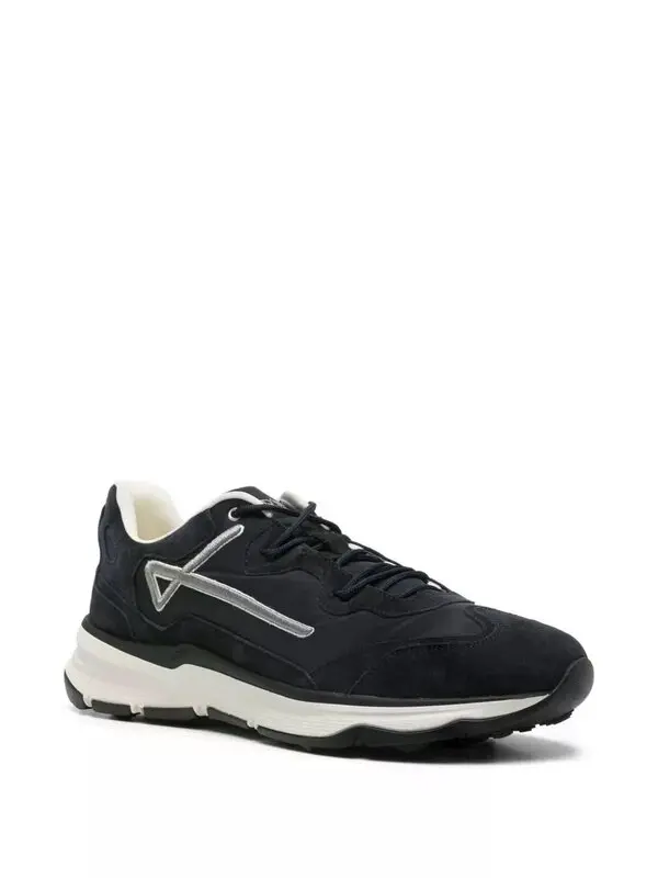 Herno Logo-appliqué Leather Sneakers - Blue