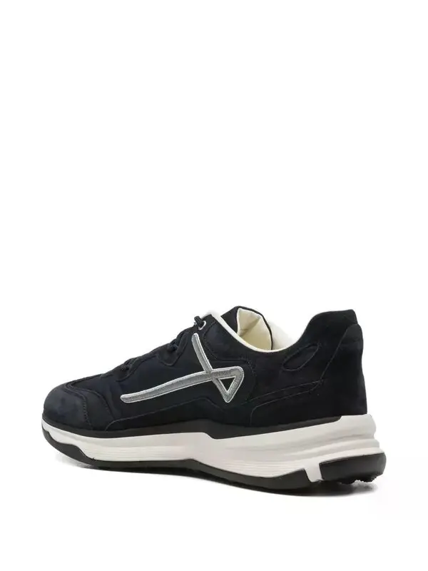 Herno Logo-appliqué Leather Sneakers - Blue
