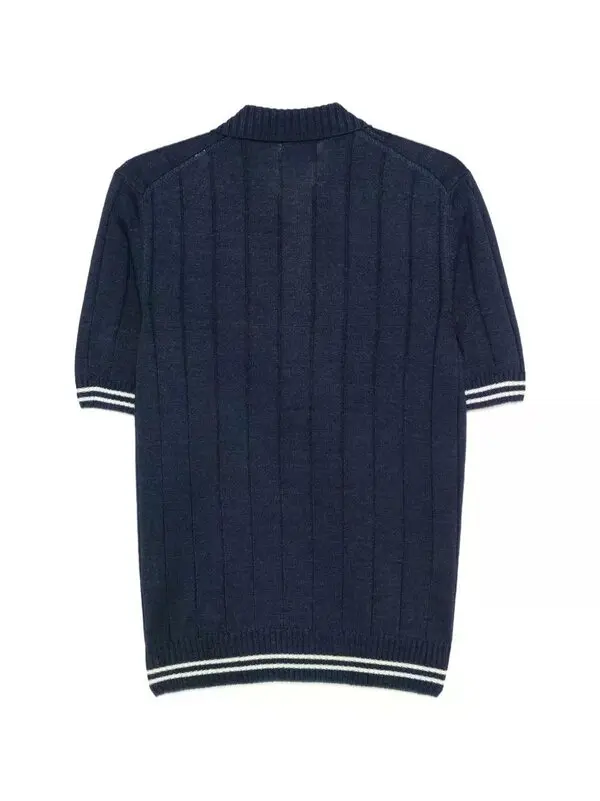 GRAN SASSO Ribbed-knit Polo Shirt