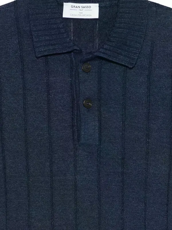 GRAN SASSO Ribbed-knit Polo Shirt