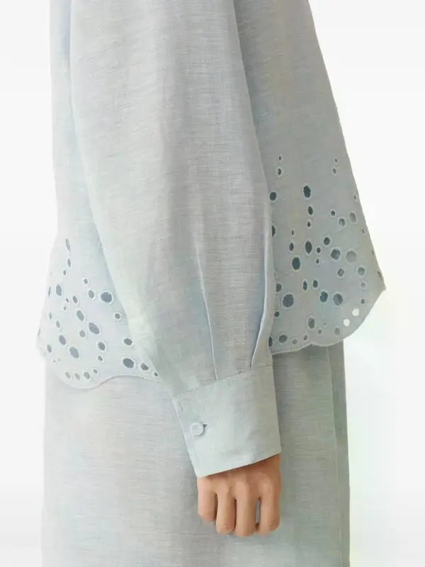 Fabiana Filippi Scalloped Embroidered Shirt - Blue
