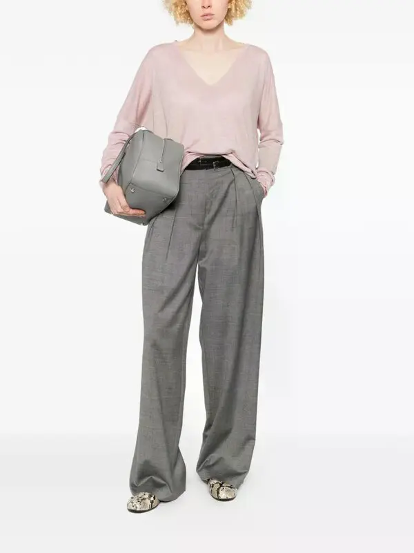 BEYOU V-neck Long Sleeve Top - Pink