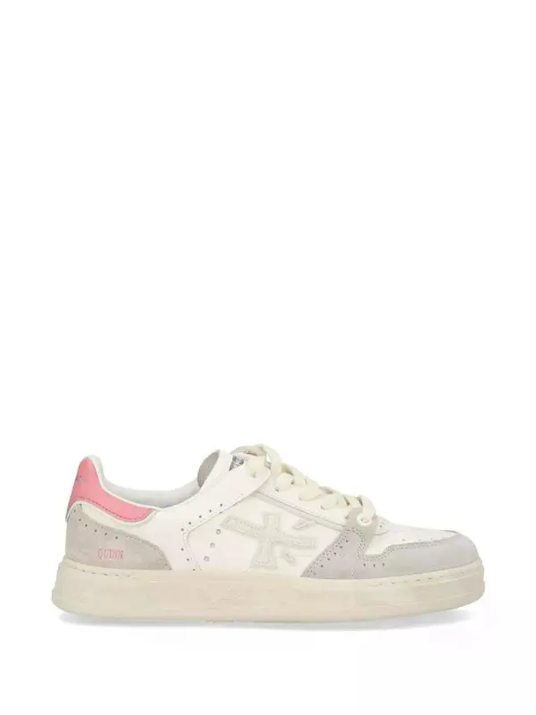 Premiata Quinnd 8214 Perforated Leather Sneakers - Neutrals