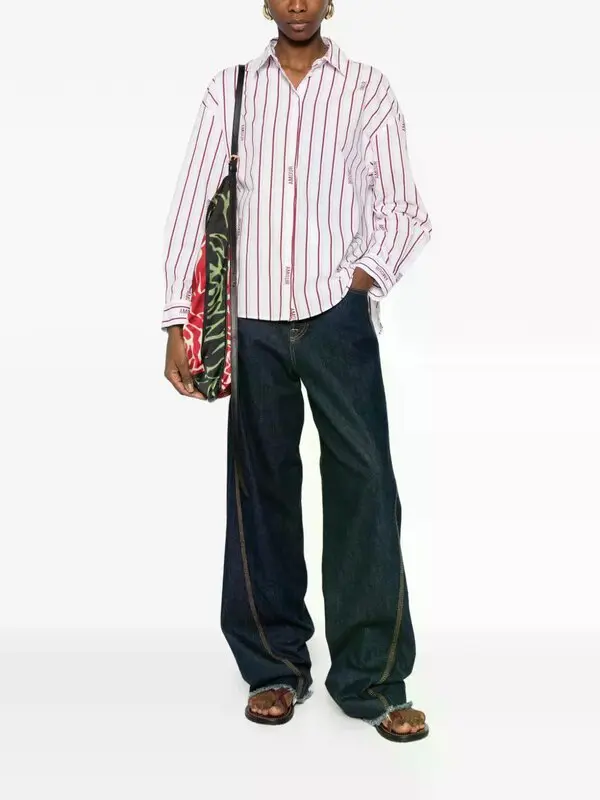 MARCCAIN Striped Shirt With Logo Detail