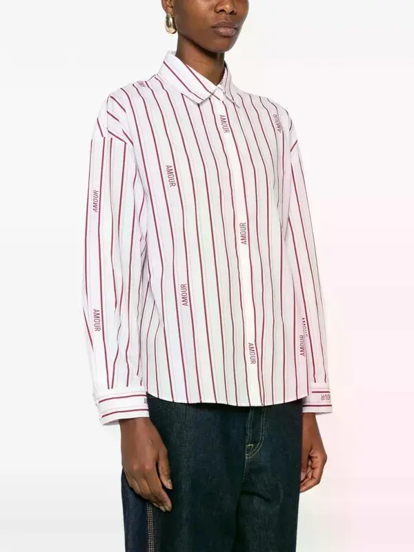 MARCCAIN Striped Shirt With Logo Detail