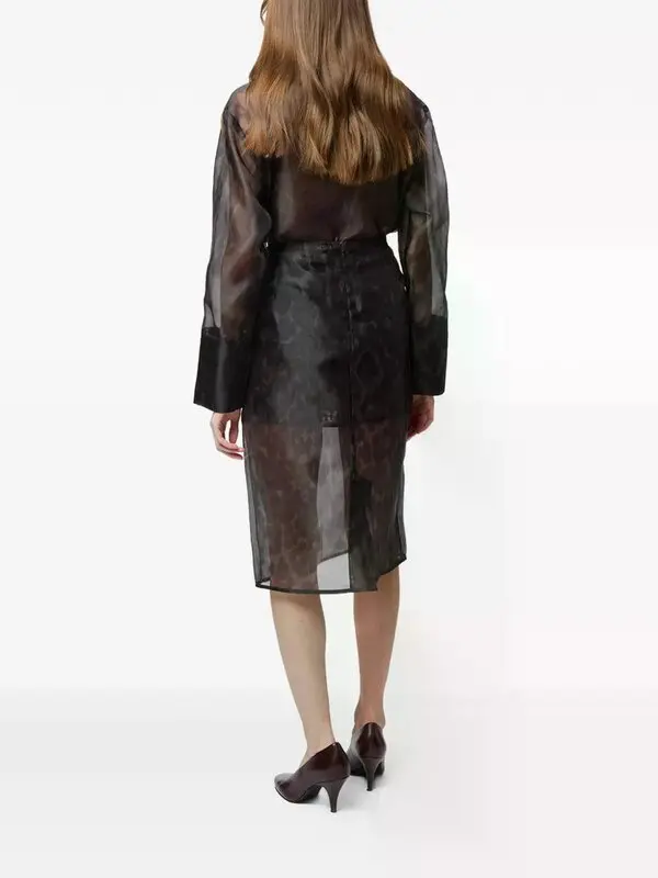 Apparis Tyra Leopard Print Midi Skirt