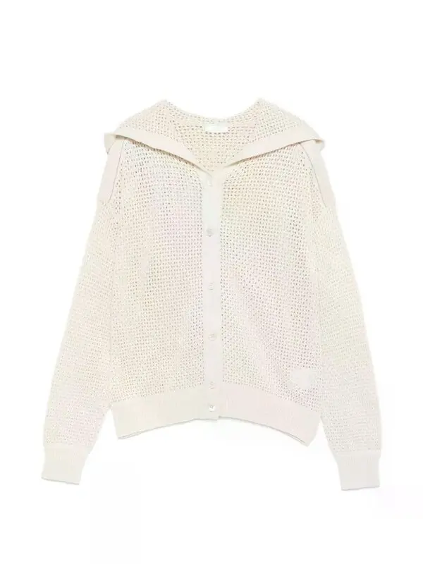 Peserico Open-knit Hooded Cardigan - Neutrals