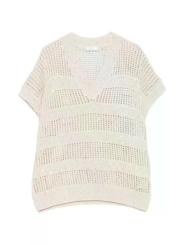 Peserico V-neck Short Sleeve Sweater