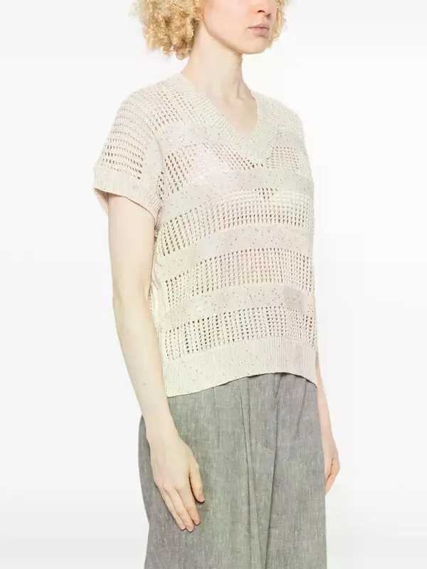 Peserico V-neck Short Sleeve Sweater