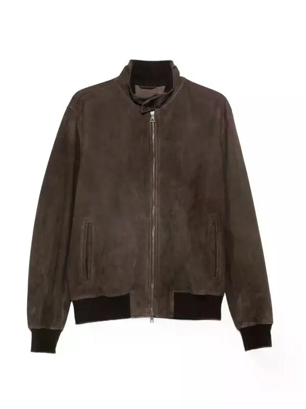 Boglioli Leather Zip Jacket - Brown
